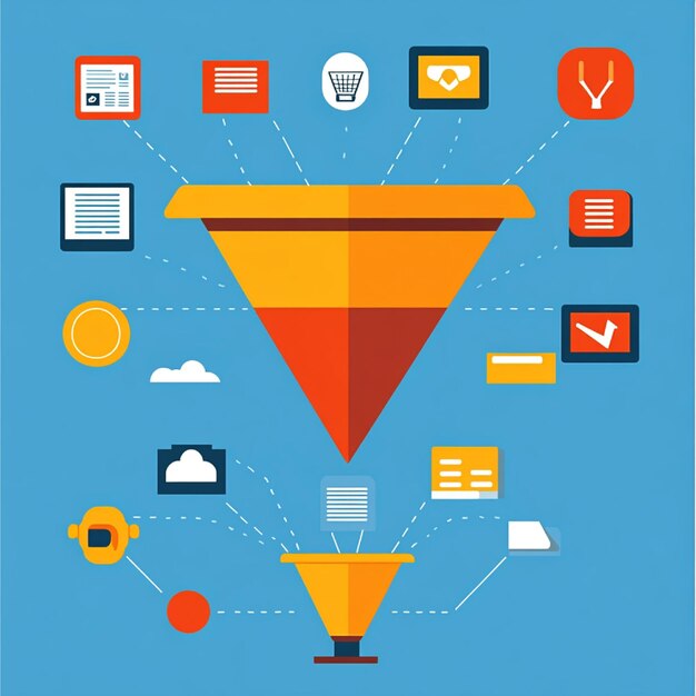 Infographic detailing the steps of a successful sales funnel | Premium ... Infographic detailing the steps of a successful sales funnel | Premium ...