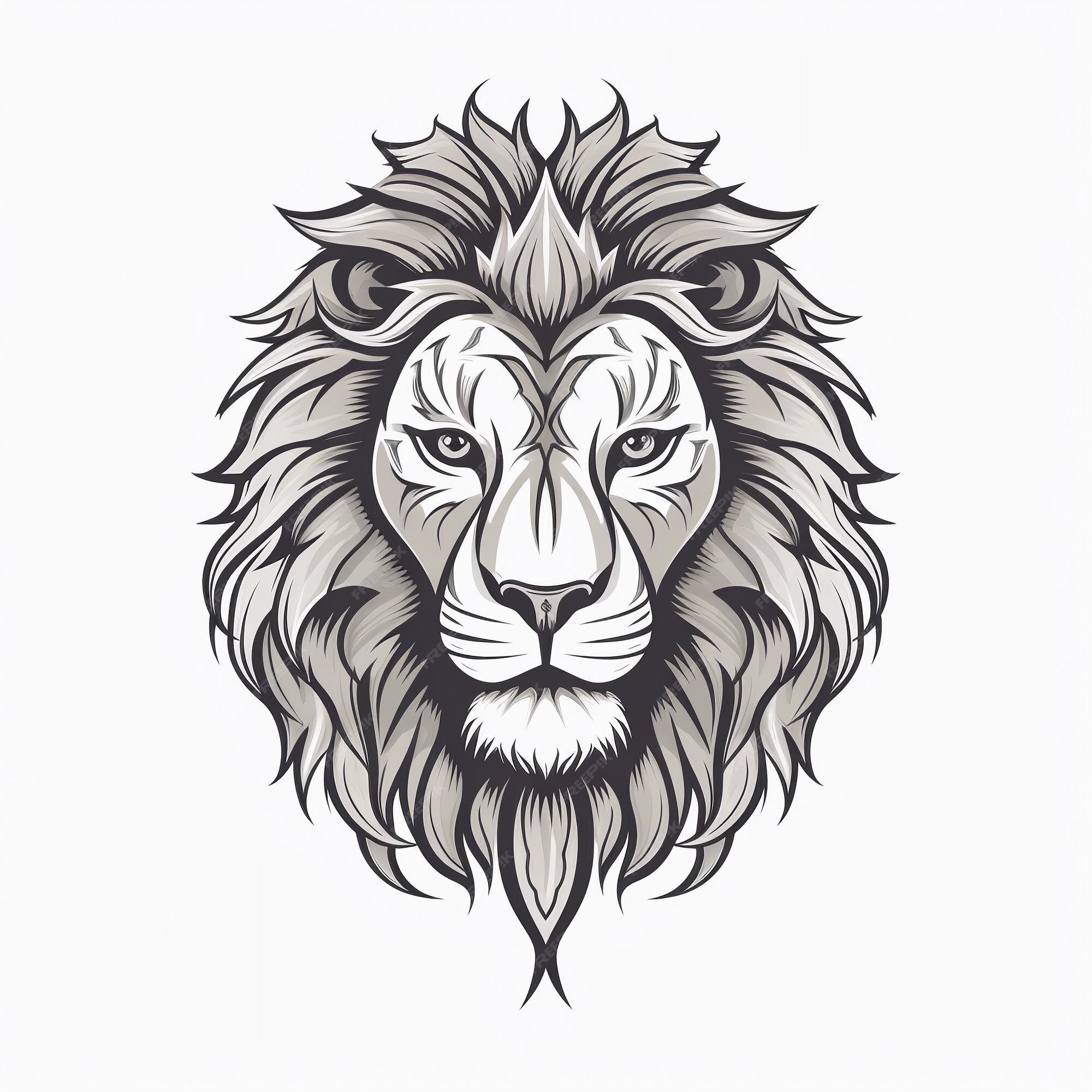 Premium Photo | Ink Roar Unleashing the Power of a Black and White Lion ... Premium Photo | Ink Roar Unleashing the Power of a Black and White Lion ...