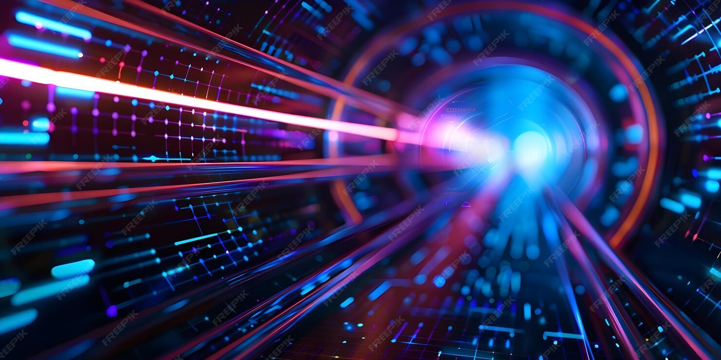 Innovative AI Utilizing Quantum Computing in Digital Data Tunnel Concept AI Algorithms Quantum ...