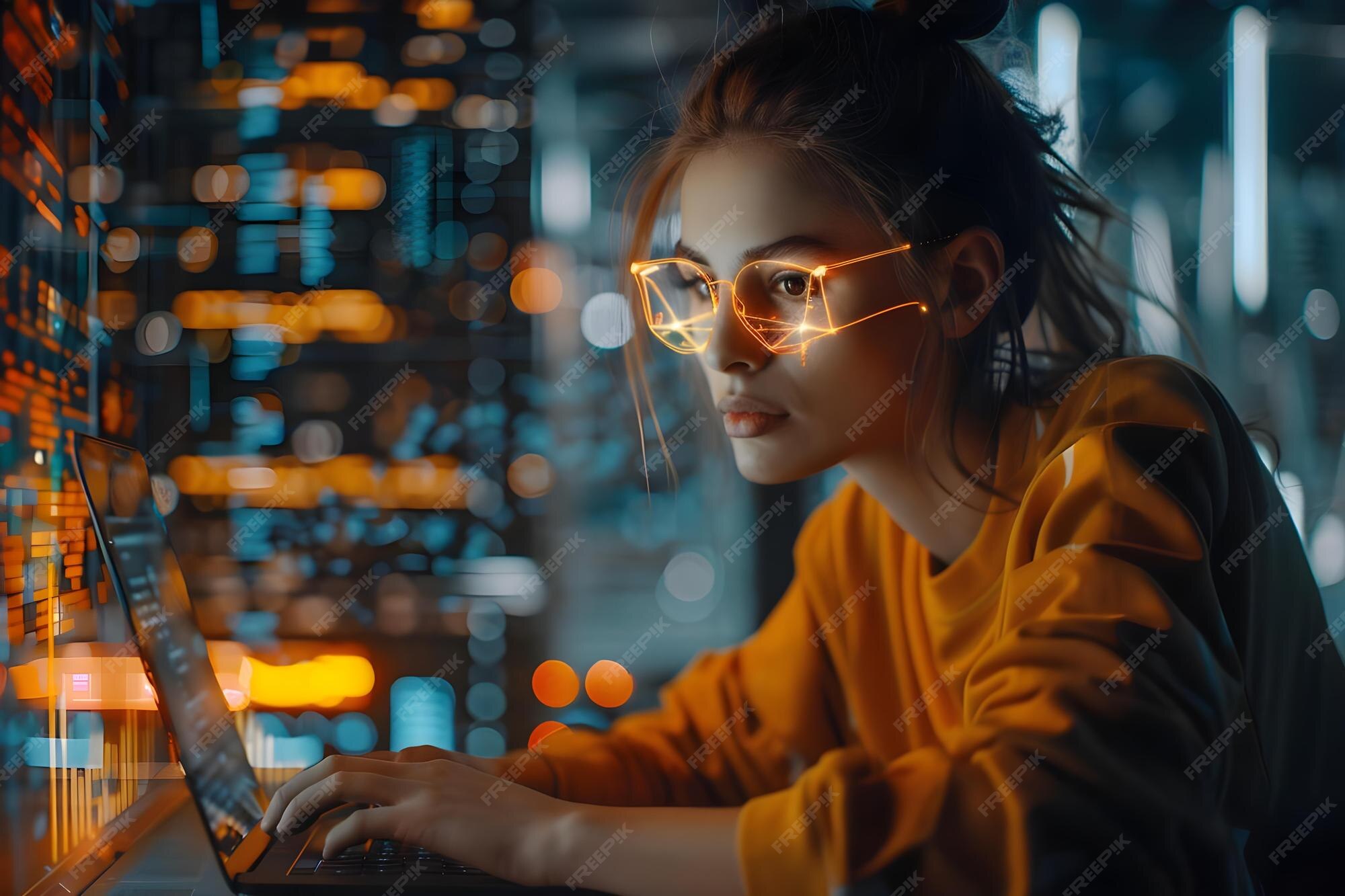 Premium Photo Innovative Coder Developing Complex Software With Iot Integration Using A Laptop