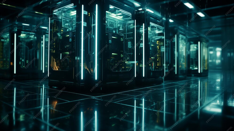 Premium Ai Image Inside A High Tech Data Center Multiple Rows Of