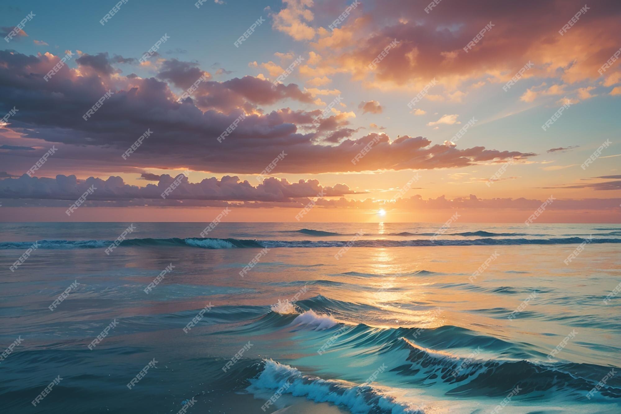 Premium Photo | Inspirational calm sea with sunset sky Meditation ocean ... Premium Photo | Inspirational calm sea with sunset sky Meditation ocean ...