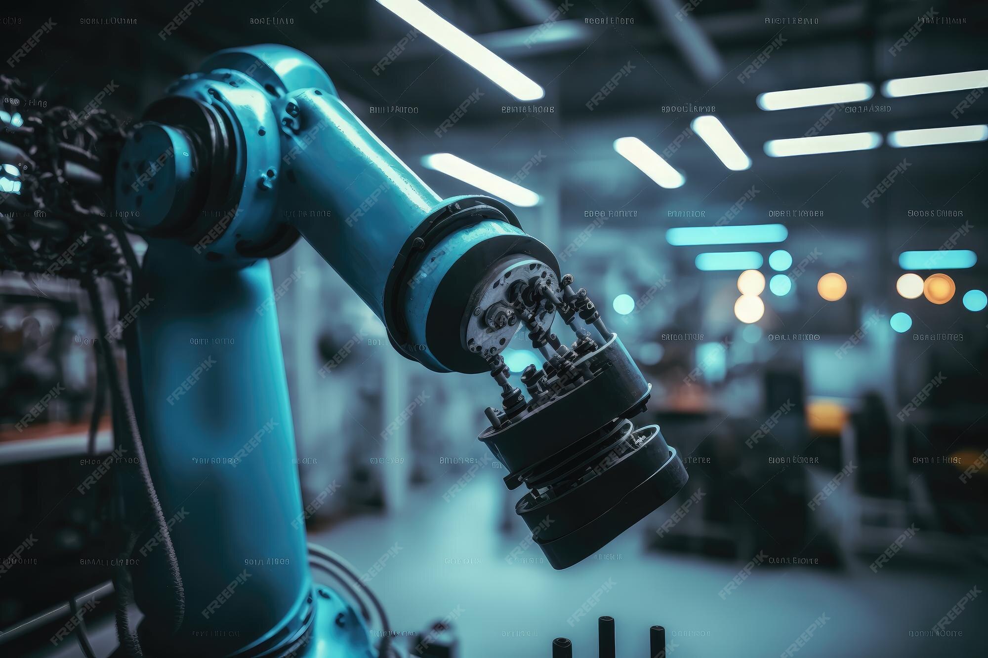 Premium Photo | Intelligent robotic arm in the factory AI generated Premium Photo | Intelligent robotic arm in the factory AI generated