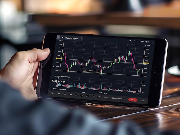 Interactive candlestick charts on a sleek financial app | Premium AI ... Interactive candlestick charts on a sleek financial app | Premium AI ...