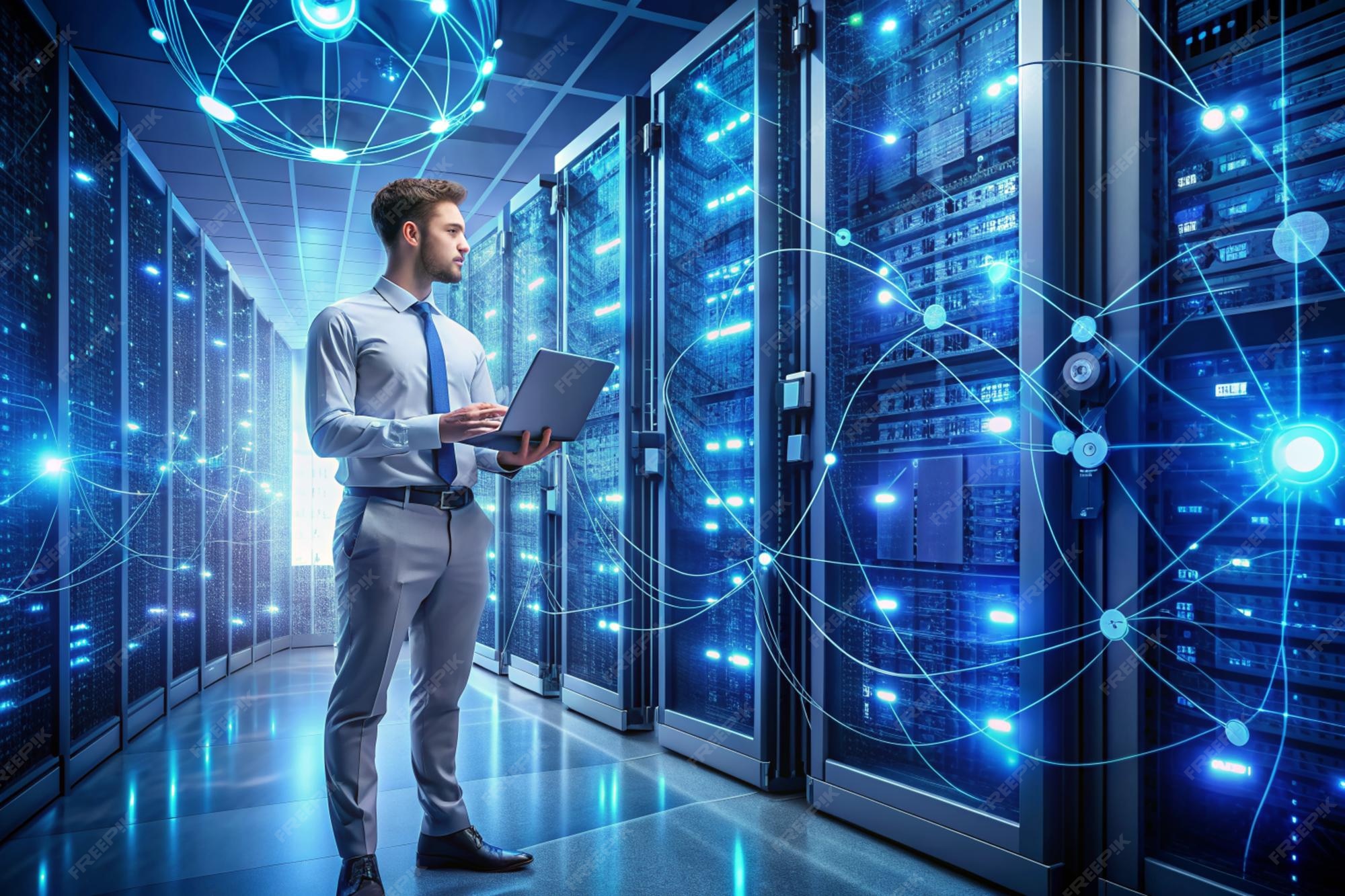 Premium Photo | Internet Business Digital technology Network and cybersecurity of data center ...