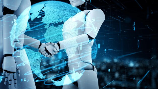 Premium Photo | Internet connection controlled by ai robot huminoid and ... Premium Photo | Internet connection controlled by ai robot huminoid and ...