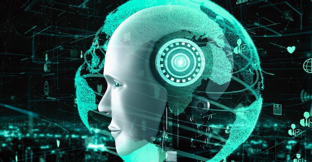 Premium Photo | Internet connection controlled by ai robot huminoid and ... Premium Photo | Internet connection controlled by ai robot huminoid and ...