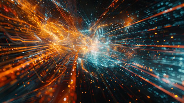 Premium Photo An Intricate And Dynamic Abstract Visualization Of Big Data Featuring Massive