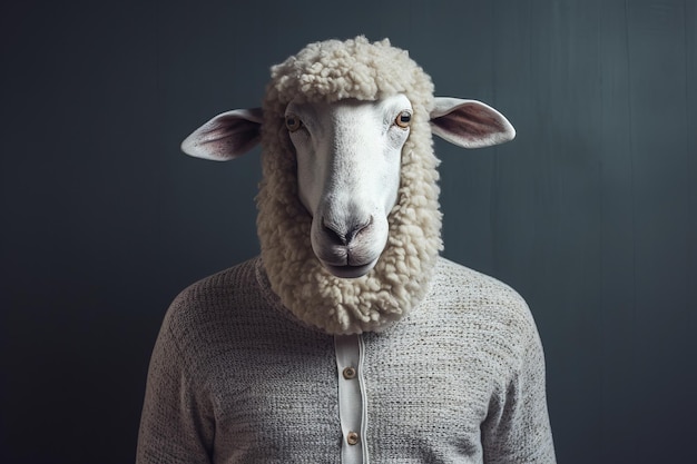 Premium Photo Intriguing Display Unconventional Sight Of Man Sporting An Upside Down Sheep