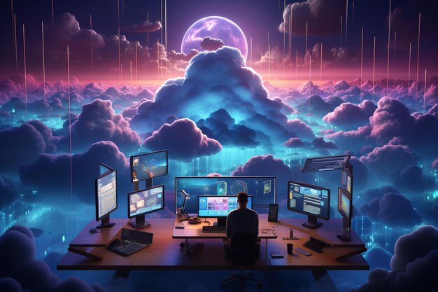 Premium AI Image | IoT 3D Cloud Computing Hosting Technology with ... Premium AI Image | IoT 3D Cloud Computing Hosting Technology with ...