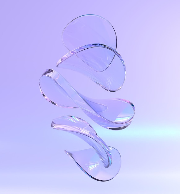 Premium Photo | Iridescent crystal composition of wavy curvy glass ... Premium Photo | Iridescent crystal composition of wavy curvy glass ...