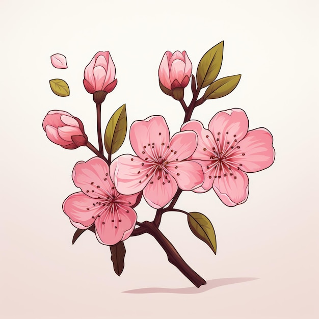 Premium AI Image | Isolated Cherry Blossom on White Background AI Generated Premium AI Image | Isolated Cherry Blossom on White Background AI Generated