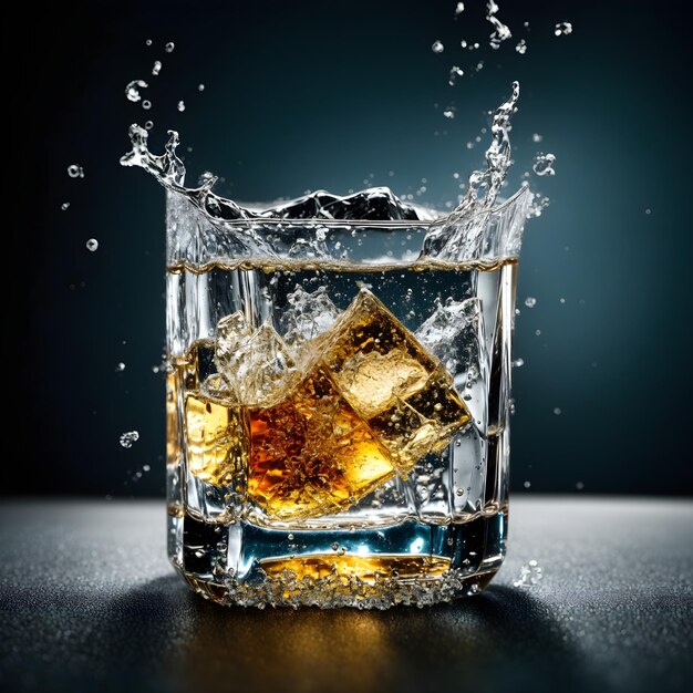 Premium Photo | Isolated Ice Cube Splash in Glass Premium Photo | Isolated Ice Cube Splash in Glass