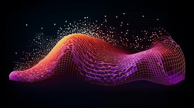 Premium AI Image | Isometric 3D grid surface of data consisting ... Premium AI Image | Isometric 3D grid surface of data consisting ...
