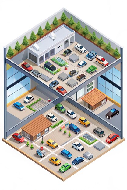 Isometric Car Store Building | Premium AI-generated image Isometric Car Store Building | Premium AI-generated image