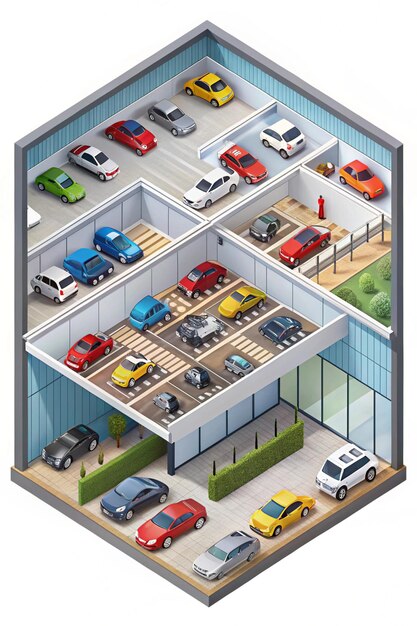 Isometric Car Store Building | Premium AI-generated image Isometric Car Store Building | Premium AI-generated image