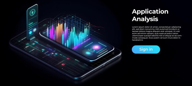 Premium AI Image | Isometric mobile phone with a business graph and data analytics Software ...