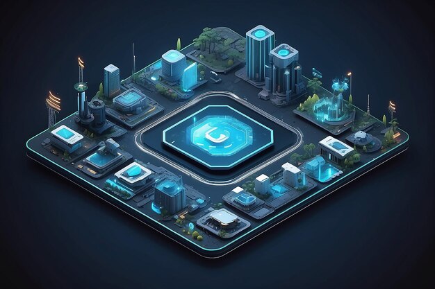 Premium AI Image | isometric technology Premium AI Image | isometric technology