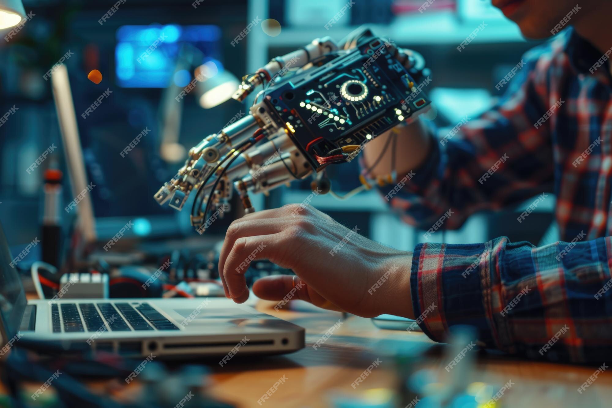 Premium Photo | IT programmer coding arduino for robotic arm at tech center Premium Photo | IT programmer coding arduino for robotic arm at tech center