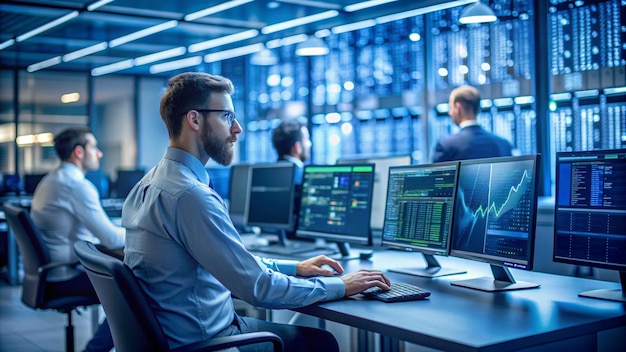 IT Specialist Works on Computer with Screen Display Software Program with Coding Language ...