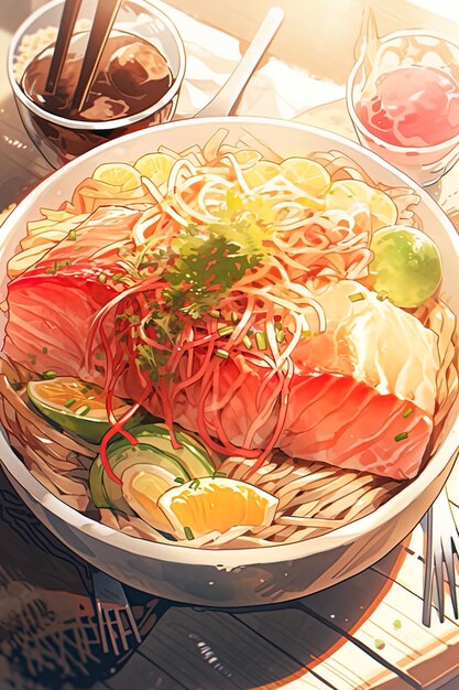 Premium Ai Image Japanese Noodles In A Deep Plate With Japanese Chopsticks Generate Ai