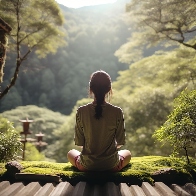 Premium Photo | Japanese Person practicing yoga meditation Premium Photo | Japanese Person practicing yoga meditation