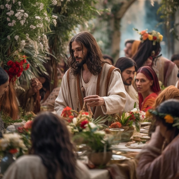 Premium AI Image | Jesus at the wedding feast in Cana of Galilee turned ... Premium AI Image | Jesus at the wedding feast in Cana of Galilee turned ...