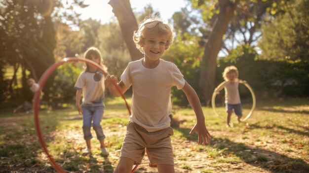 Joyful Children Playing Hoops | Premium AI-generated image Joyful Children Playing Hoops | Premium AI-generated image