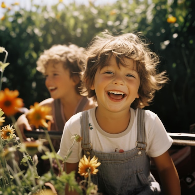 Premium AI Image | Joyful and smiling children Generative AI Premium AI Image | Joyful and smiling children Generative AI