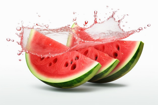 Premium AI Image | juicy watermelon on white Premium AI Image | juicy watermelon on white