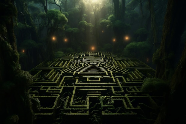 Premium AI Image | Jungle Forest Maze Generative AI Premium AI Image | Jungle Forest Maze Generative AI