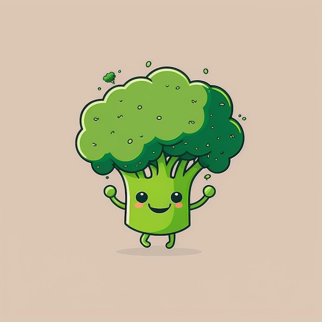 Premium Photo Kawaii Broccoli Funny Vegetables Cartoon Character