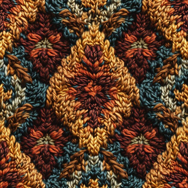 Knitted Boho Design Texture Seamless Background Premium Ai Generated
