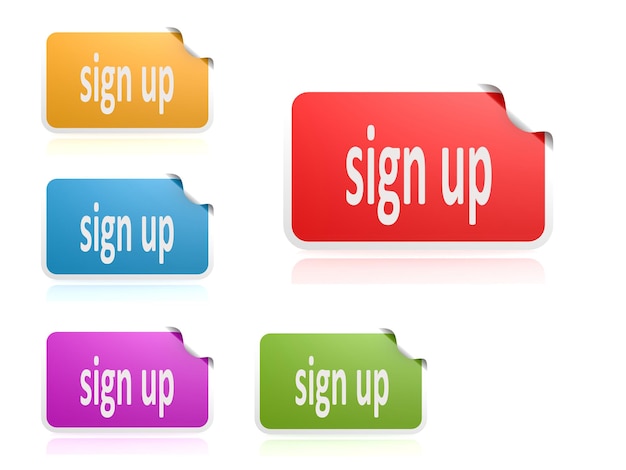 Premium Photo | Label set sign up Premium Photo | Label set sign up