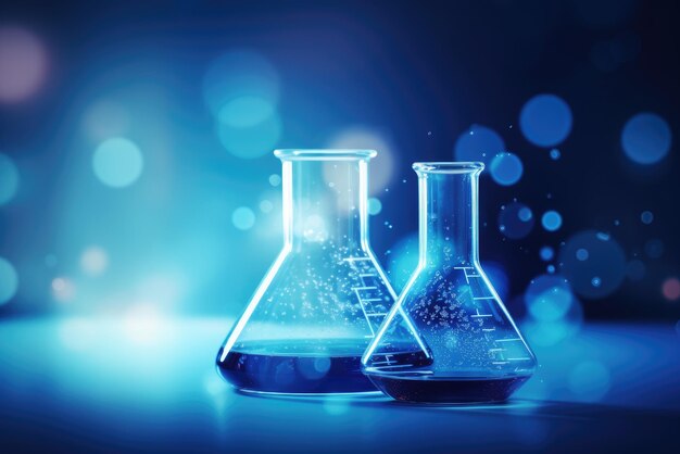 Premium AI Image | Laboratory flasks beakers in laboratory science Premium AI Image | Laboratory flasks beakers in laboratory science