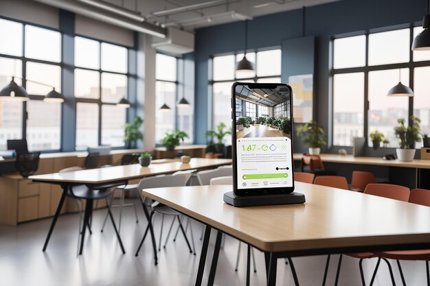 Premium Photo | A landscape mockup of a smartphone in a coworking space ... Premium Photo | A landscape mockup of a smartphone in a coworking space ...