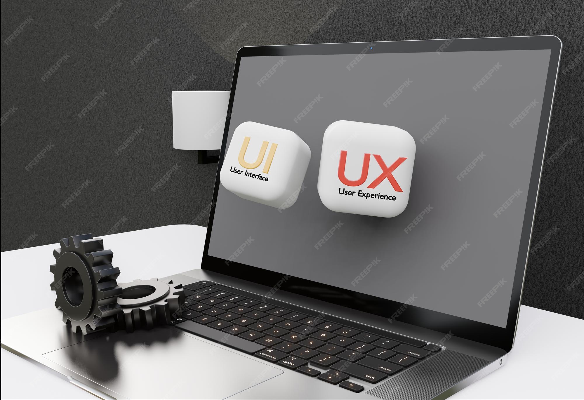 Premium Photo | Laptop desktop 3d illustration data analytics website ...