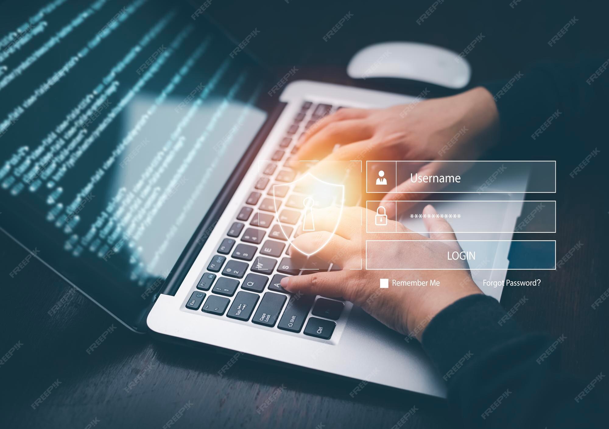 Premium Photo | Laptop with Cyber security with Code html and ...