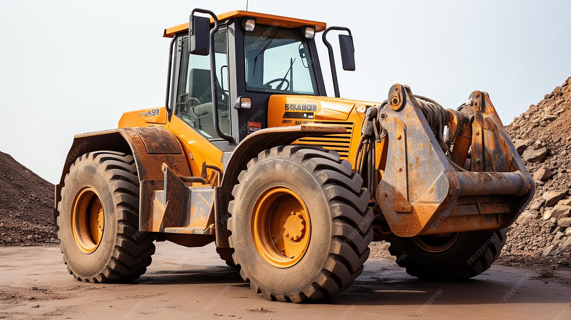 Premium AI Image | A large front loader transports crushed stone or ... Premium AI Image | A large front loader transports crushed stone or ...
