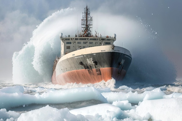 Premium Photo | Large icebreaker on high seas breaking with propeller ... Premium Photo | Large icebreaker on high seas breaking with propeller ...