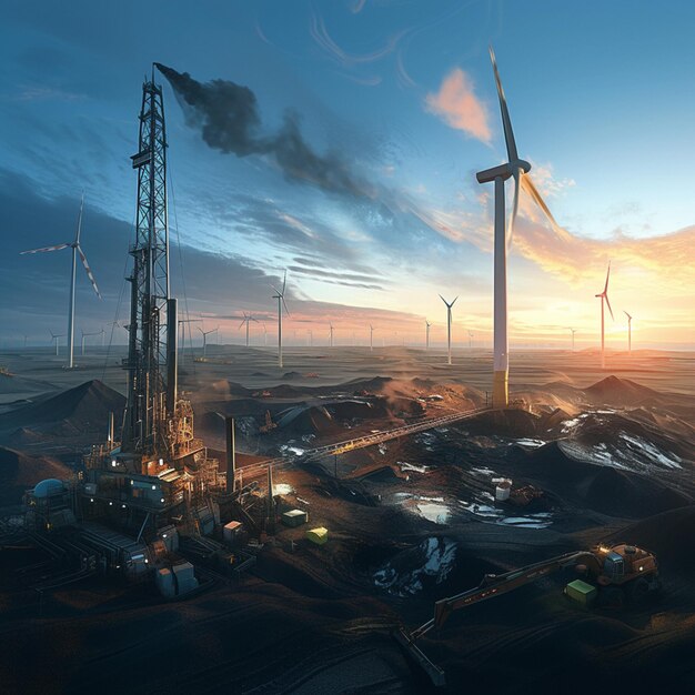 Premium Photo | A large wind turbine generative ai Premium Photo | A large wind turbine generative ai