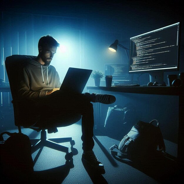 Late Night Coding Session | Premium AI-generated image Late Night Coding Session | Premium AI-generated image