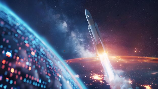 Premium Photo | Launch sequence optimization algorithms trajectory planning digital rocket ...