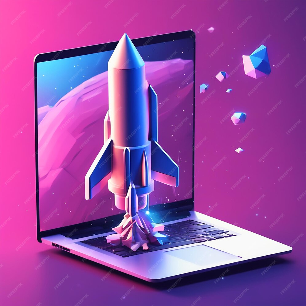 Premium AI Image | Launching Space Rocket From Laptop Screen Generative ... Premium AI Image | Launching Space Rocket From Laptop Screen Generative ...