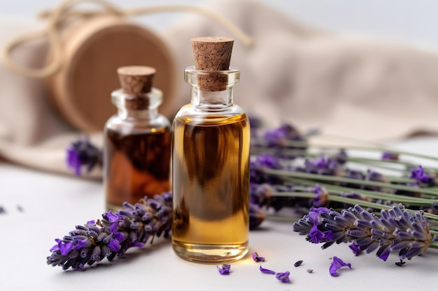 Premium AI Image | Lavender Essential oil Generative AI Premium AI Image | Lavender Essential oil Generative AI