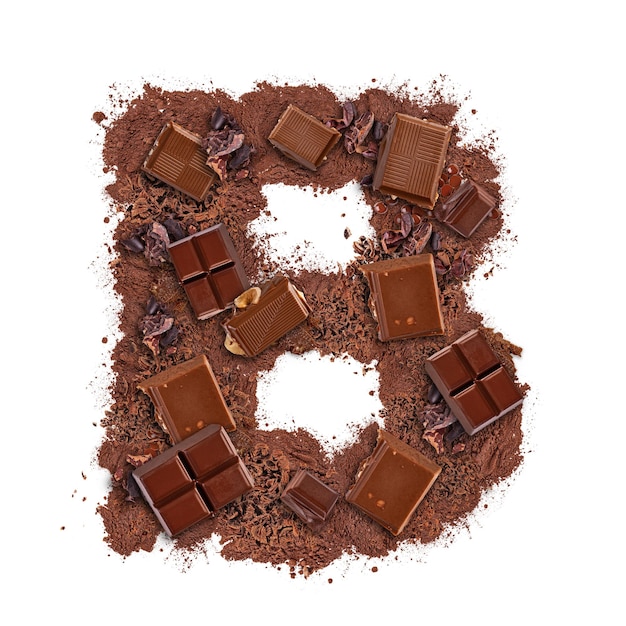 Premium Photo | Letter b made of chocolate bar Premium Photo | Letter b made of chocolate bar