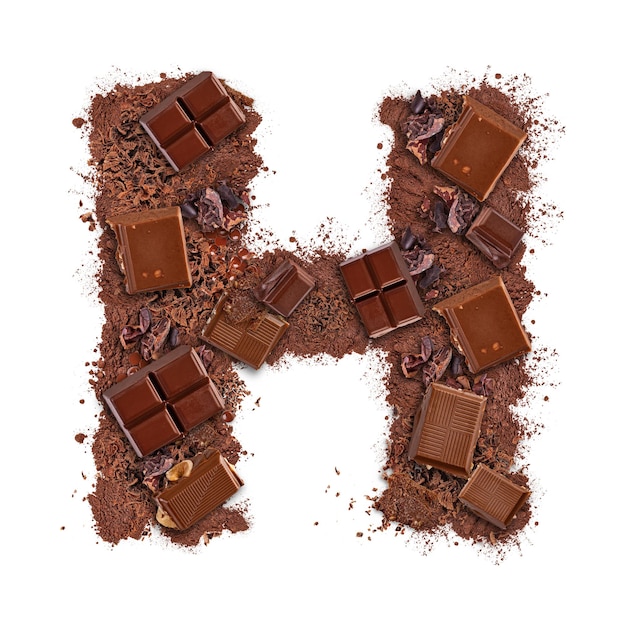 Premium Photo | Letter h made of chocolate bar Premium Photo | Letter h made of chocolate bar