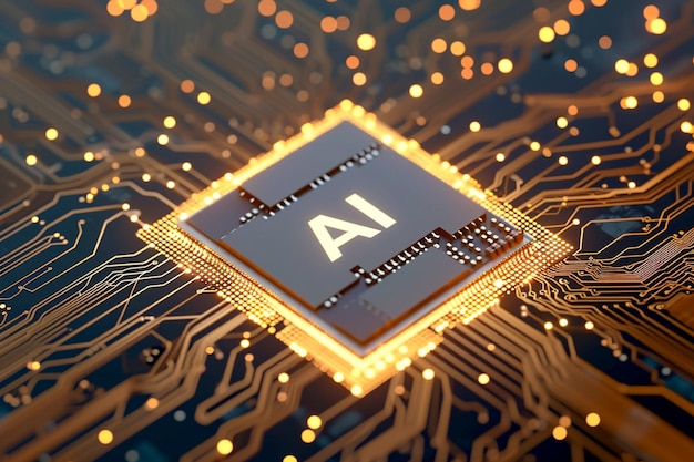 Premium Ai Image Letters Ai 3d Microchip Artificial Intelligence The