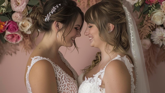 Lgbtq Wedding Scene Lesbians Wedding Two Womans Wedding Scene Premium
