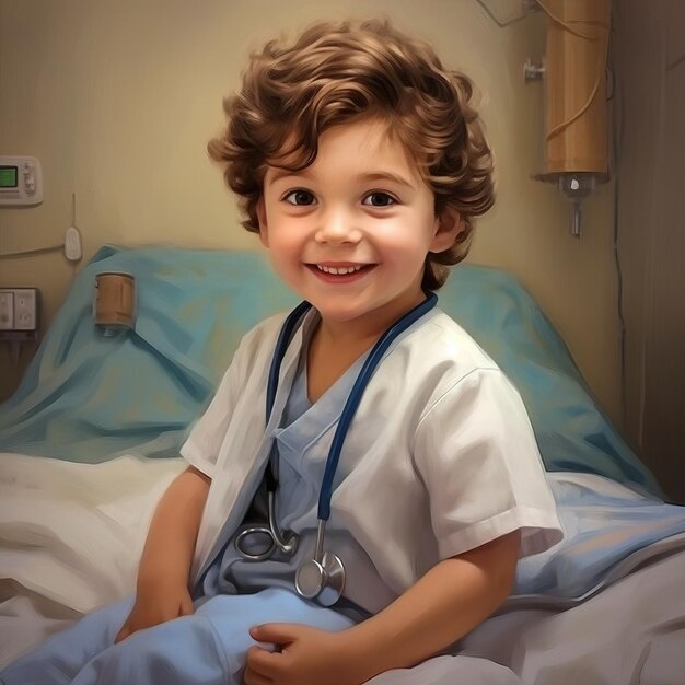 Premium AI Image | Little doctor boy ai generated image Premium AI Image | Little doctor boy ai generated image